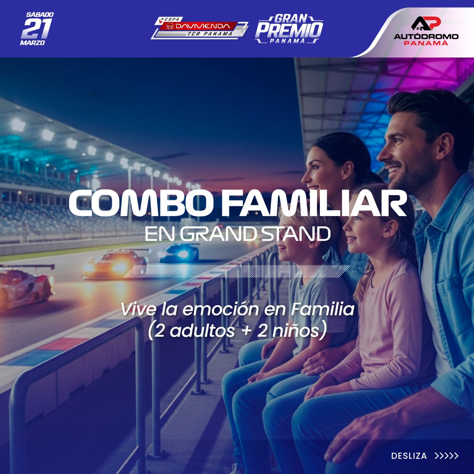 COMBO FAMILIAR GRAND STAND para 2 adultos y 2 niños | GRAN PREMIO ...